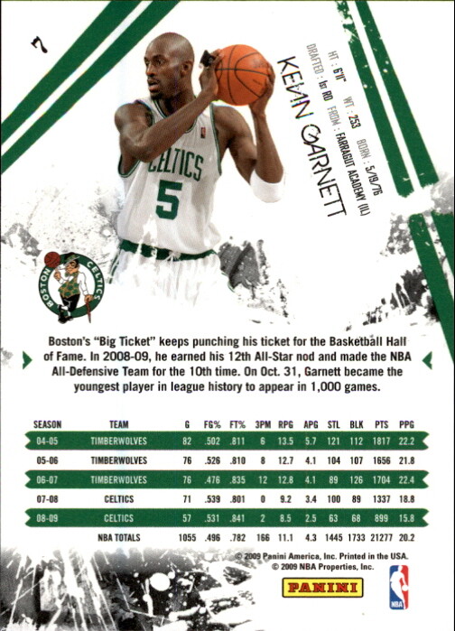 2009-10 Rookies and Stars Boston Celtics Basketball Card #7 Kevin ...