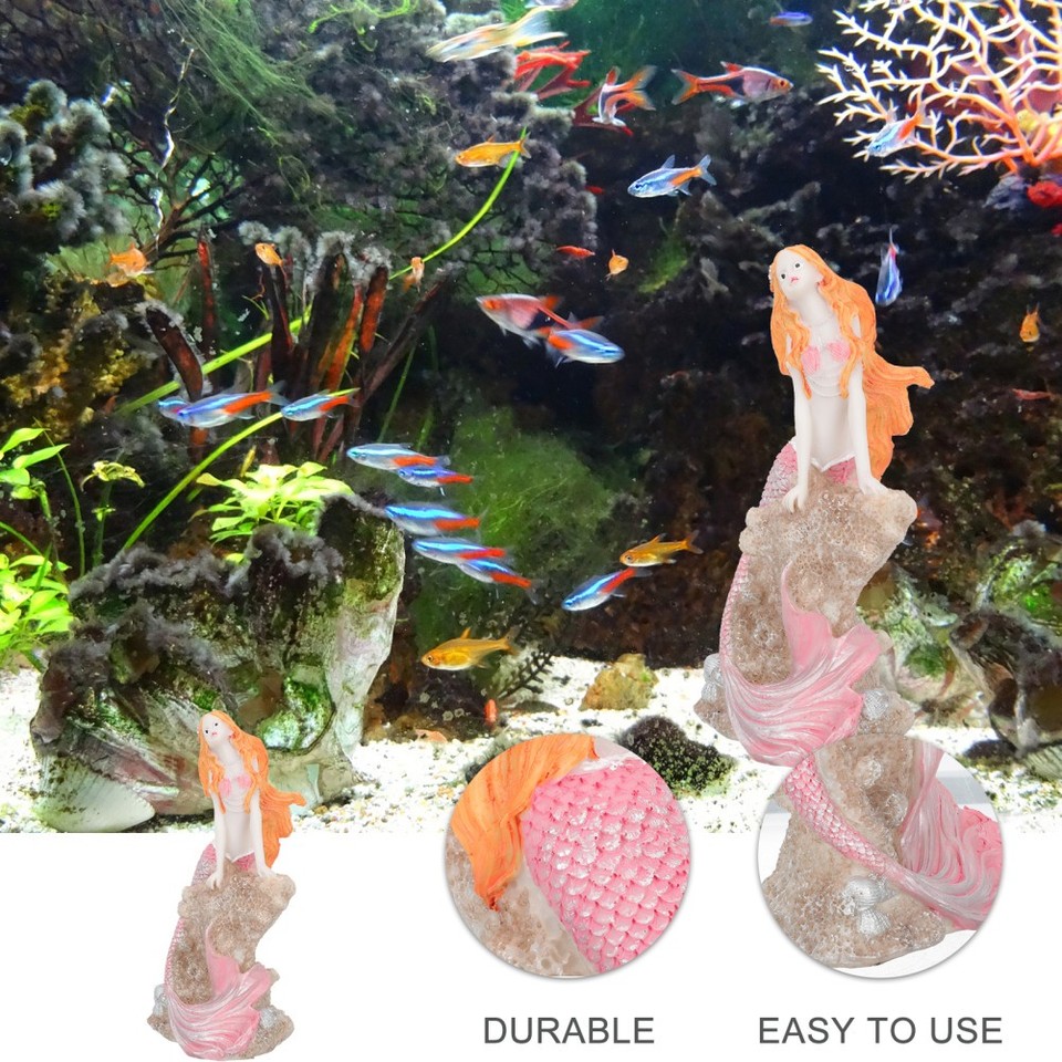 Aquarium Decoration Fish Tank Mermaid Statues and Figurines Decorations ...