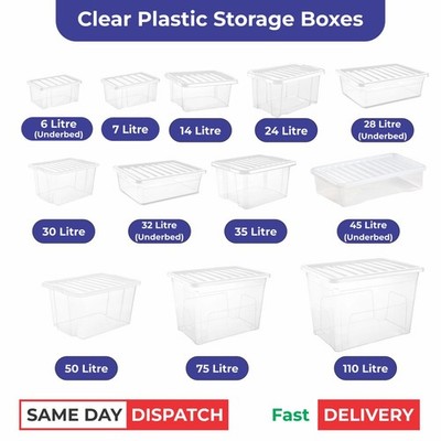 Quality Plastic Storage Boxes With Clear Lids Stackable Boxe Home ...