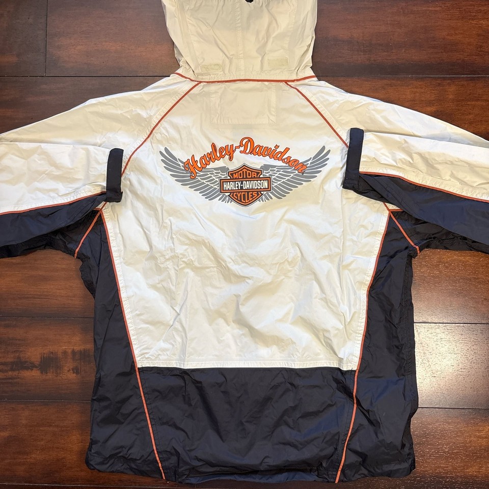 Harley-Davidson Riding Gear Men's Hooded Orange & Black Windbreaker ...
