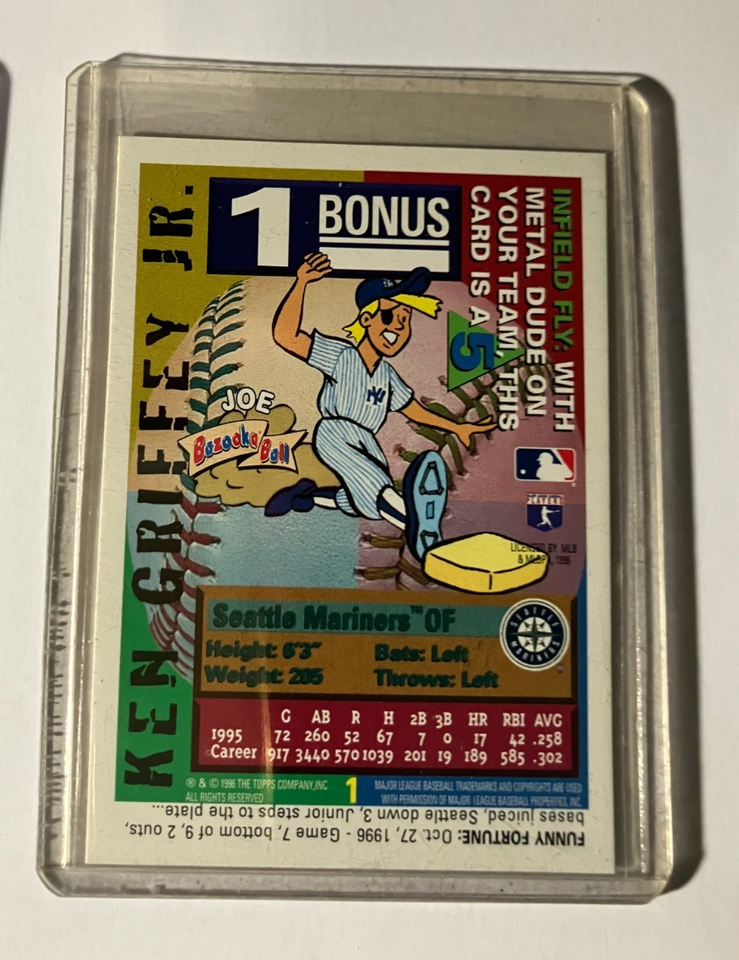 Lot Of 6 Different Ken Griffey Jr Cards '91 96 G1 '93 T3 5 92 o-pee ...