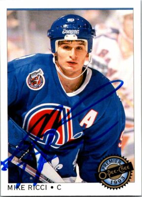 Mike Ricci autographed Hockey Card (Quebec Nordiques 1993 O-Pee-Chee ...