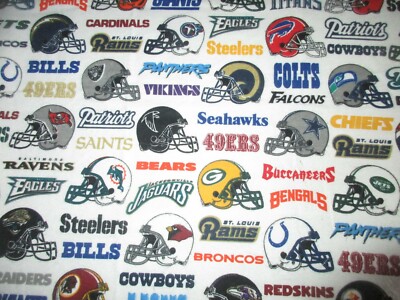 NFL All teams 2000 Flannel Piece fabric 16" x 21" | eBay