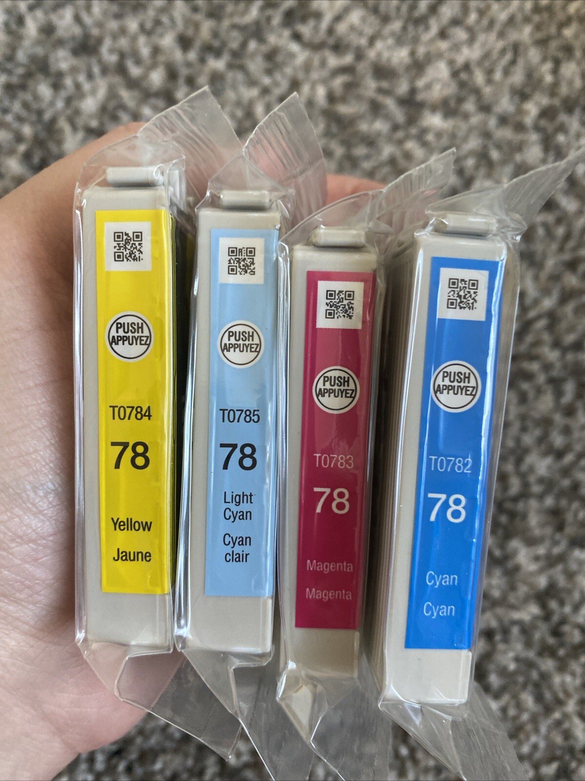 4 Genuine EPSON 78 Color Ink Cartridges EXPIRED Yellow,Cyan,Magenta ...