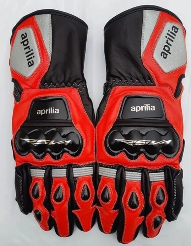 aprilia RSV4 Motorcycle Leather Racing Gloves Motorbike Riding Gloves ...