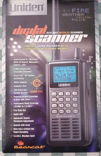 UNIDEN BCD396T TRUNKTRACKER IV APCO 25 Digital Police Handheld Scanner ...