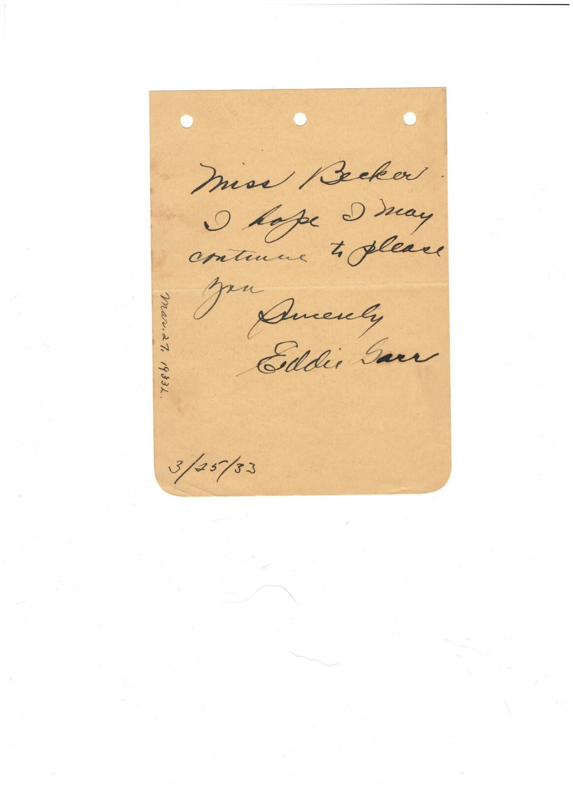 ACTOR EDDIE GARR AUTOGRAPH ON ALBUM PAGE | eBay