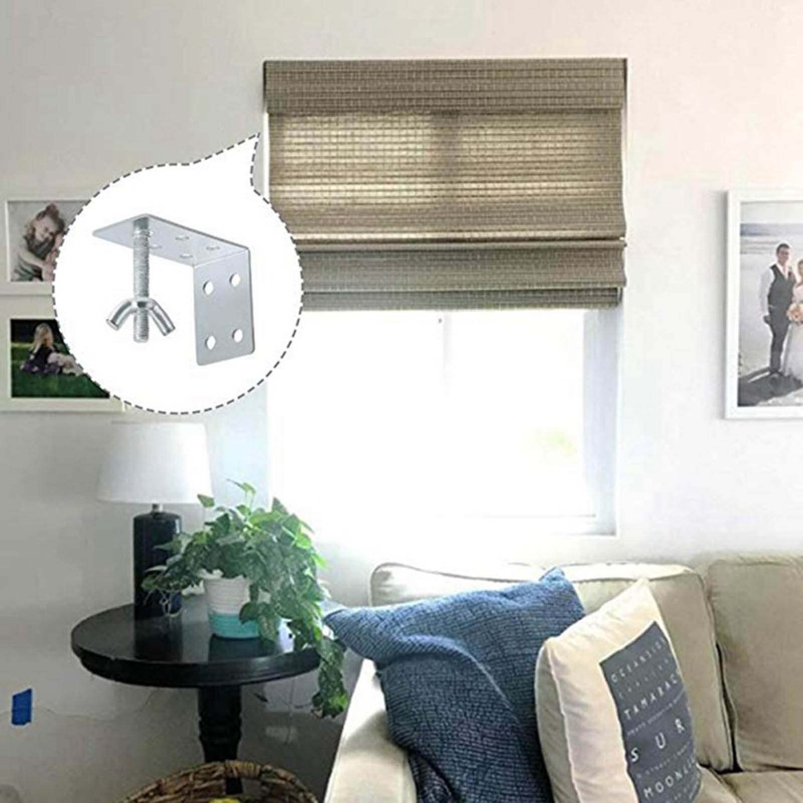 L Brackets Wing Nuts Wall Mount Ceiling For Woven Wood White Color 8 ...