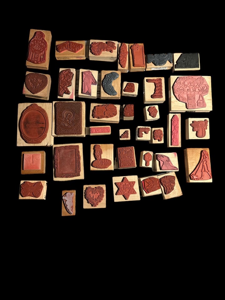 Lot of 70 …38 Wooden Rubber Stamps And 32 Rubbers For Arts Crafts ...
