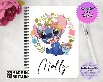 PERSONALISED DISNEYS LILO AND STITCH NOTEBOOK GIFT CUSTOM PRINTED A5 ...