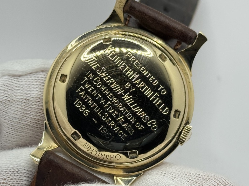 Vintage 1953 Hamilton 14K Gold 735 Movement Case 33.5mm Manual Wind ...