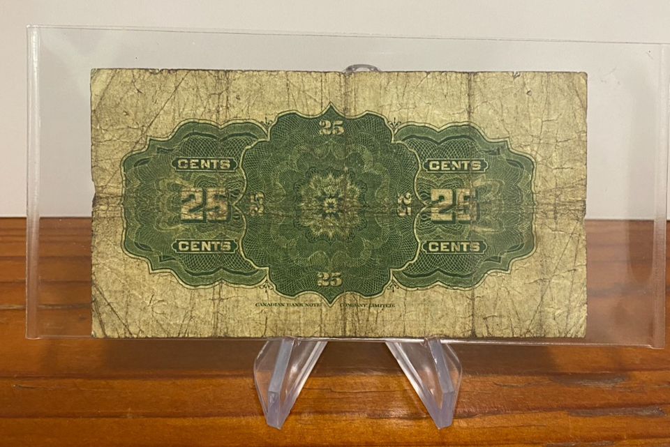 Shin Plaster - 1923 Dominion of Canada 25 Cents Note, McCavour-Saunders ...