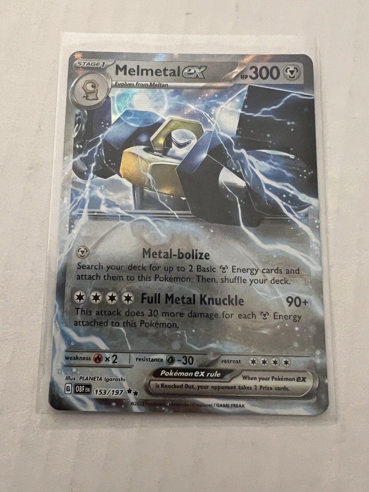 1x Single Nm Melmetal ex 153/197 Ultra Rare Pokemon TCG NM Obsidian ...
