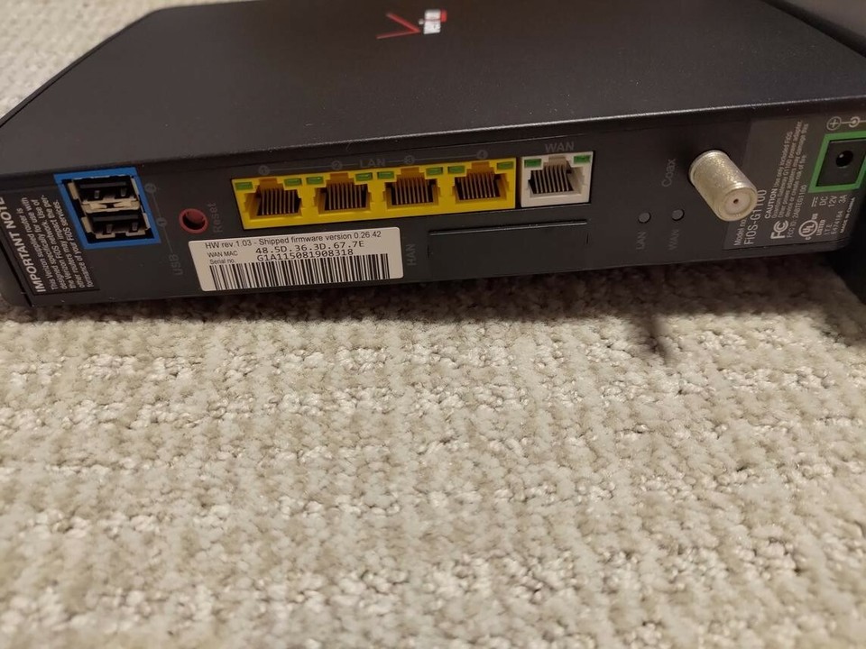 Verizon G1100 Router FiOS-G1100 Dual Band W/AC &Cat 5E With Stand(Fios ...