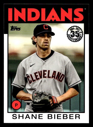 2021 Topps #86B-37 Shane Bieber 1986 35th Anniversary (Series One) card ...