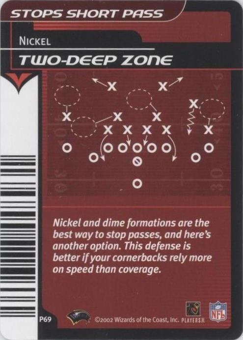 2002-03 NFL Showdown - Plays Defense Two-Deep Zone #P69 for sale online ...