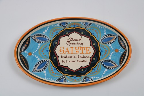 Trattoria Italiana By Luciano Sautto Grand Opening Salute Oval Ceramic ...