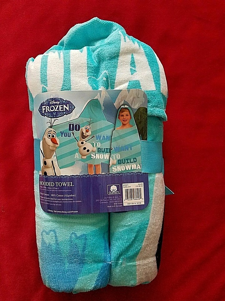 Disney FROZEN OLAF Snowman Hooded Bath Wrap Towel Beach Pool Shower ...