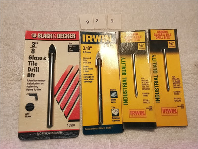 4pc GLASS &TILE DRILL BIT SET QTY-23/8" QTY-2 1/8" IRWIN/ BD | eBay