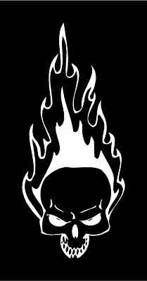 FLAMING SKULL Vinyl Decal 3.5" x 8" (11 Colors) | eBay