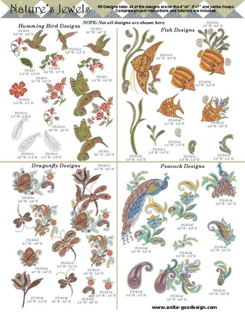 Anita Goodesign Nature's Jewels Embroidery Machine Design CD 81AGHD for ...