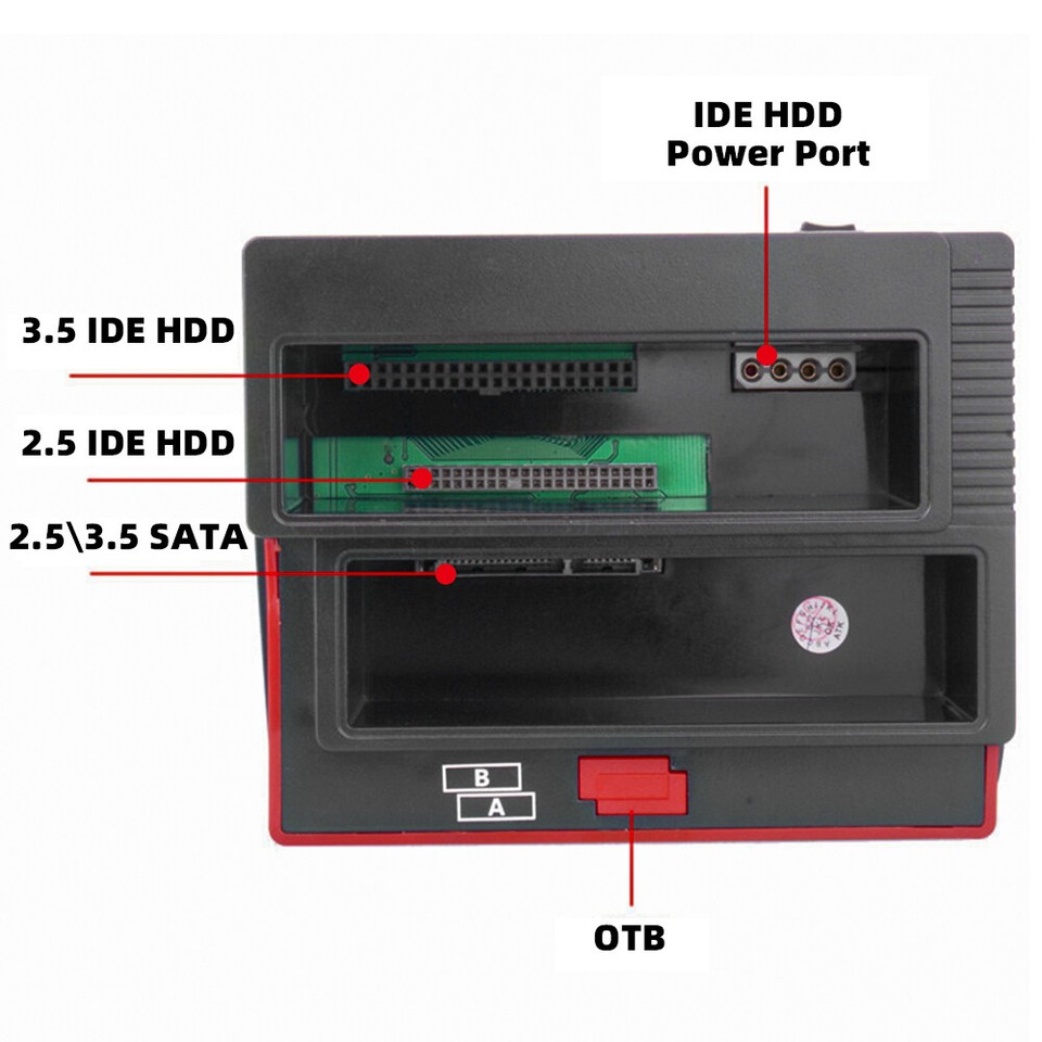 External HDD Docking Station USB Dual Hard Drive Card Reader 2.5″/3.5 ...