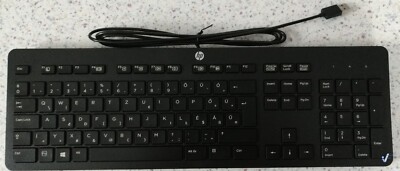 HP Tastatur keyboard Ungarisch Hungarian layout USB black schwarz ...