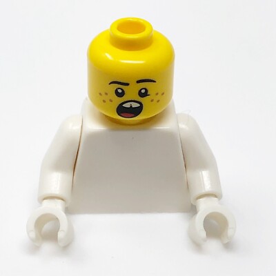 LEGO Minifigure Head Nougat Eyebrows Freckles Open Mouth Gap In Teeth ...