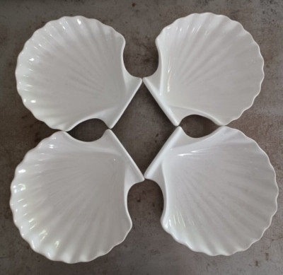 4 Clam Shell Shaped Ceramic Bowls 6.7"x6.5" Vintage | eBay