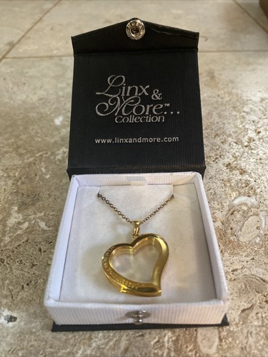 LINX AND MORE Heart Pendant Necklace Gold Tone Locket 16” ~ New Box ...