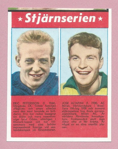 1963 Swedish Rekord Stjarnserien Hand Cut #33 Jose Altafini AC Milan | eBay