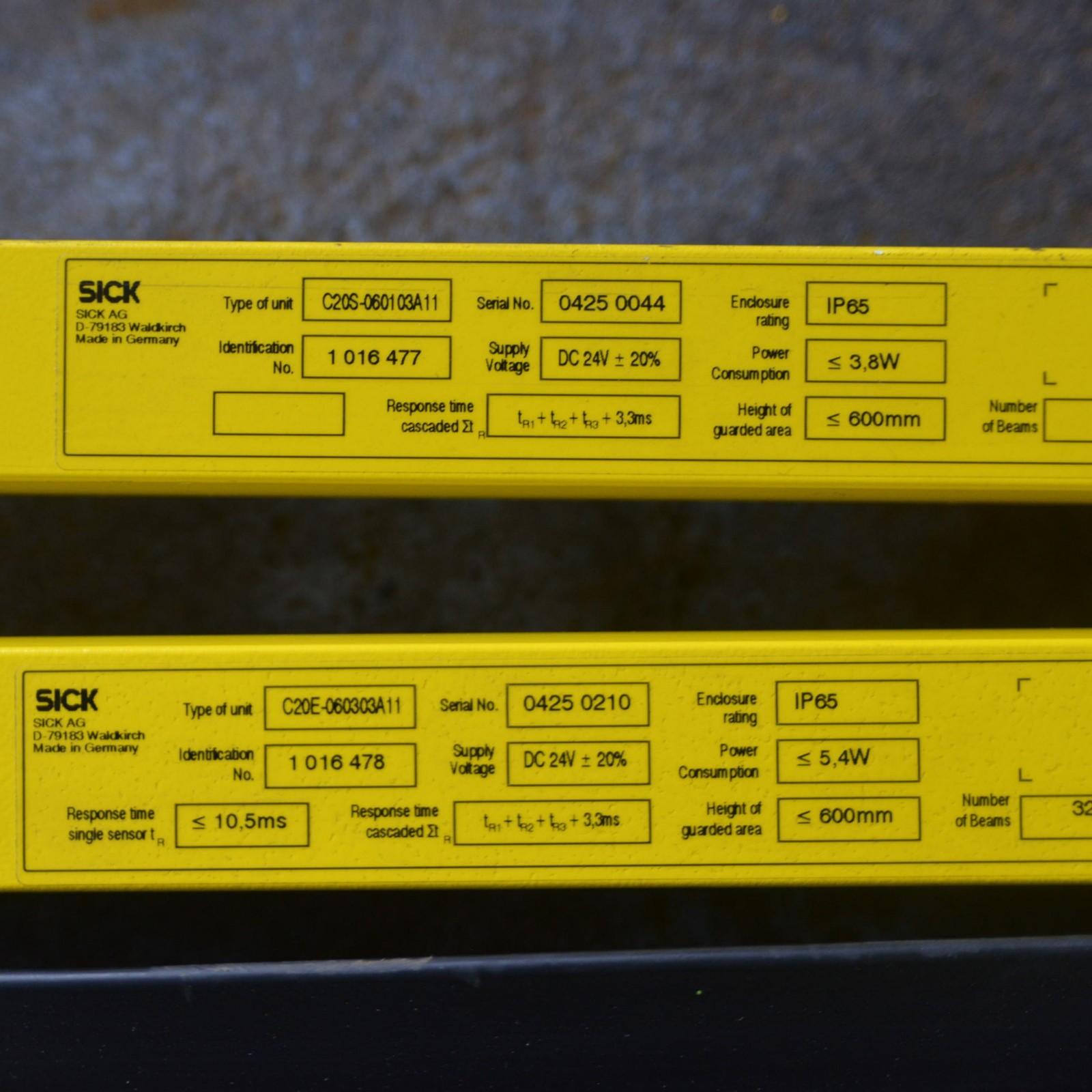 SICK C2000 extended version LIGHT CURTAIN PAIR Machine Guarding C20S ...