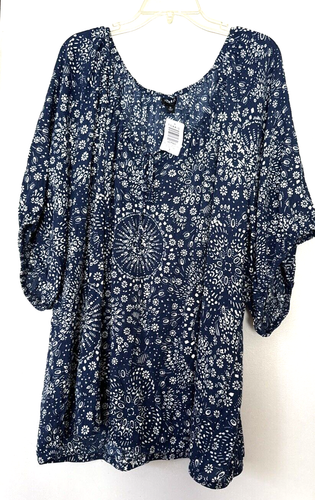 NWT Torrid navy print top sz 5 | eBay