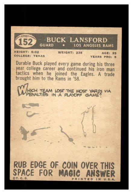 1959 Topps - #152 Buck Lansford for sale online | eBay