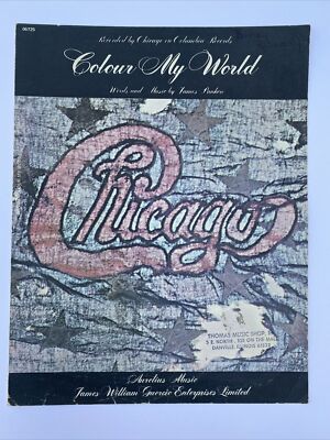 Colour My World Chicago Sheet Music Vintage Rock | eBay