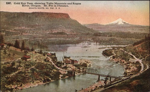 ROGUE RIVER OREGON OR Gold Ray Dam Antique Postcard | eBay