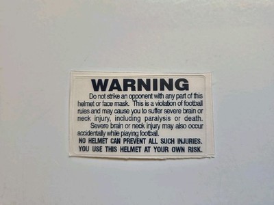 Navy Blue Throwback Warning Decal full size football helmets. | eBay