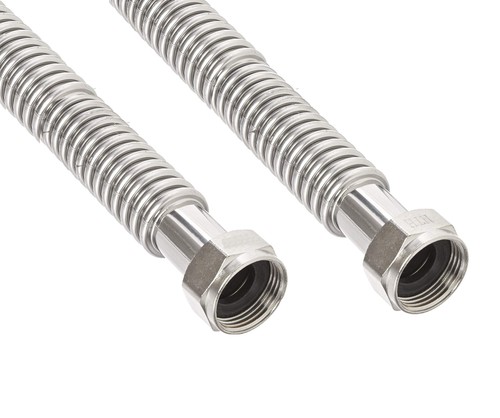 Inc 24' Stainless Steel Flexible Water Line, 3/4' X 1' Female Threaded ...