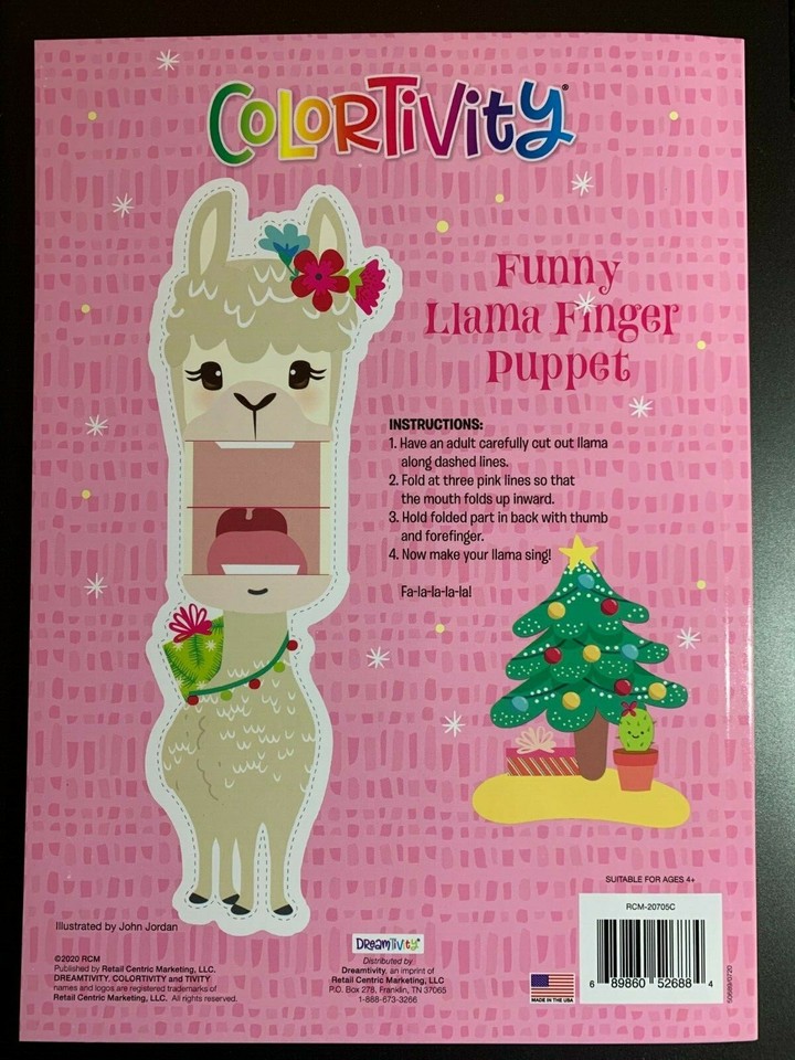COLORTIVITY CHRISTMAS LLAMA FLEECE NAVIDAD NEW COLORING & ACTIVITY BOOK ...