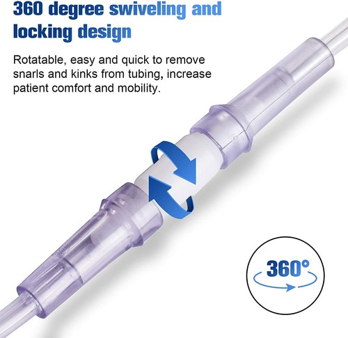 10Pk Swivel Oxygen Tubing Connectors for Mask and Nasal Cannula ...