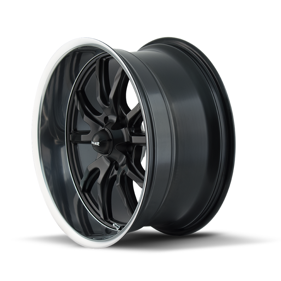 Set 4 17" Ridler 650 17x7 Matte Black Polished Lip 5x5 Wheels 0mm For ...