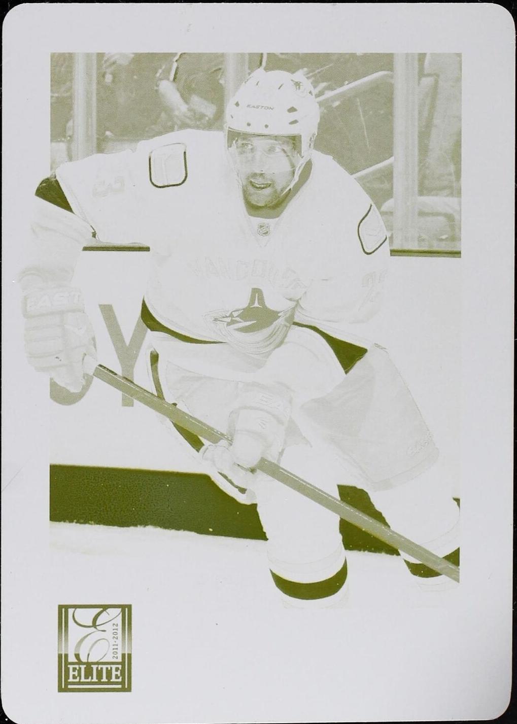 2011-12 Panini Elite - Alexander Edler #50 Printing Plate Yellow /1 for ...