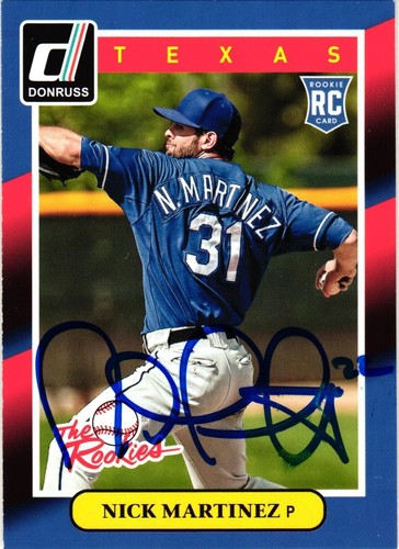Nick Martinez Signed 2014 Donruss MLB Baseball Card Rangers AUTO #22 ...