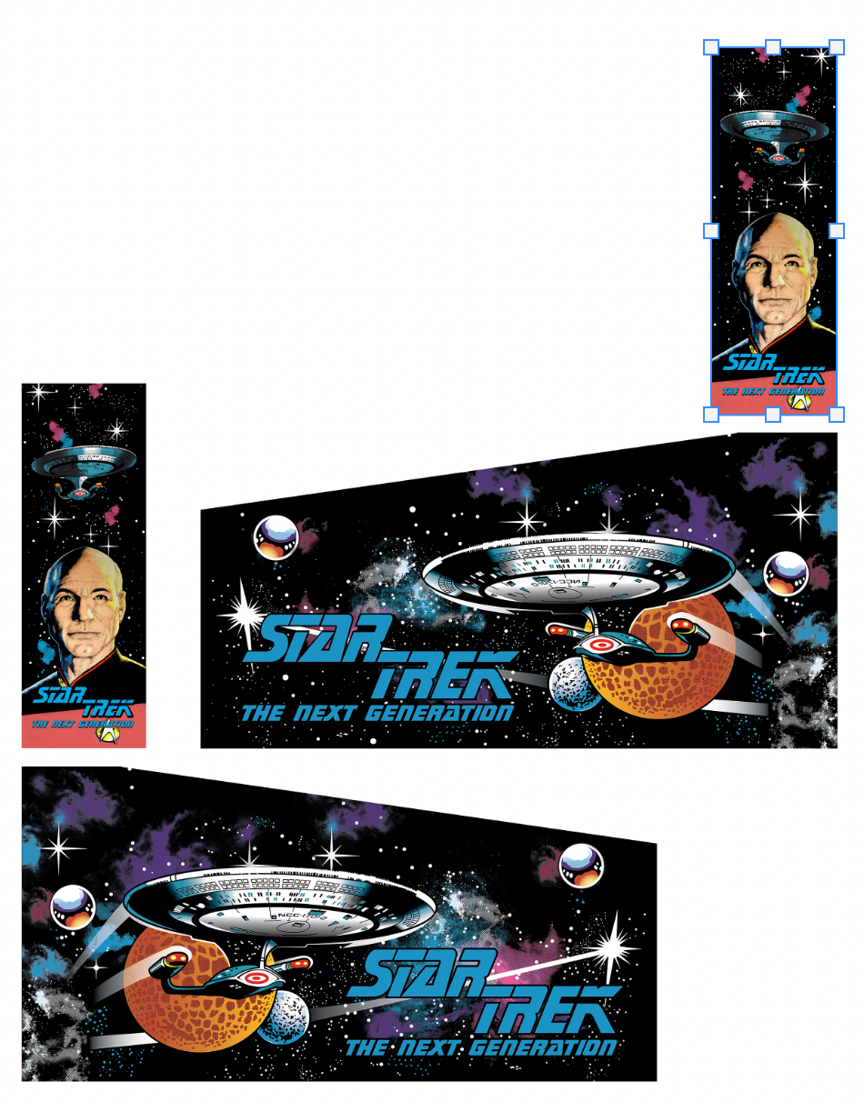 Arcade1up arcade 1up Pinball decal wrap sticker 8 Piece set Star Trek ...