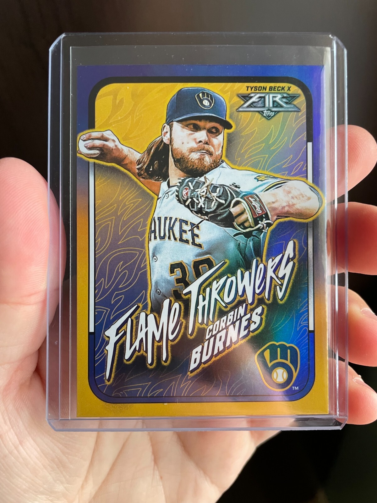 Corbin Burnes Flame Throwers Insert - 2022 Topps Fire Baseball #FT-5 ...