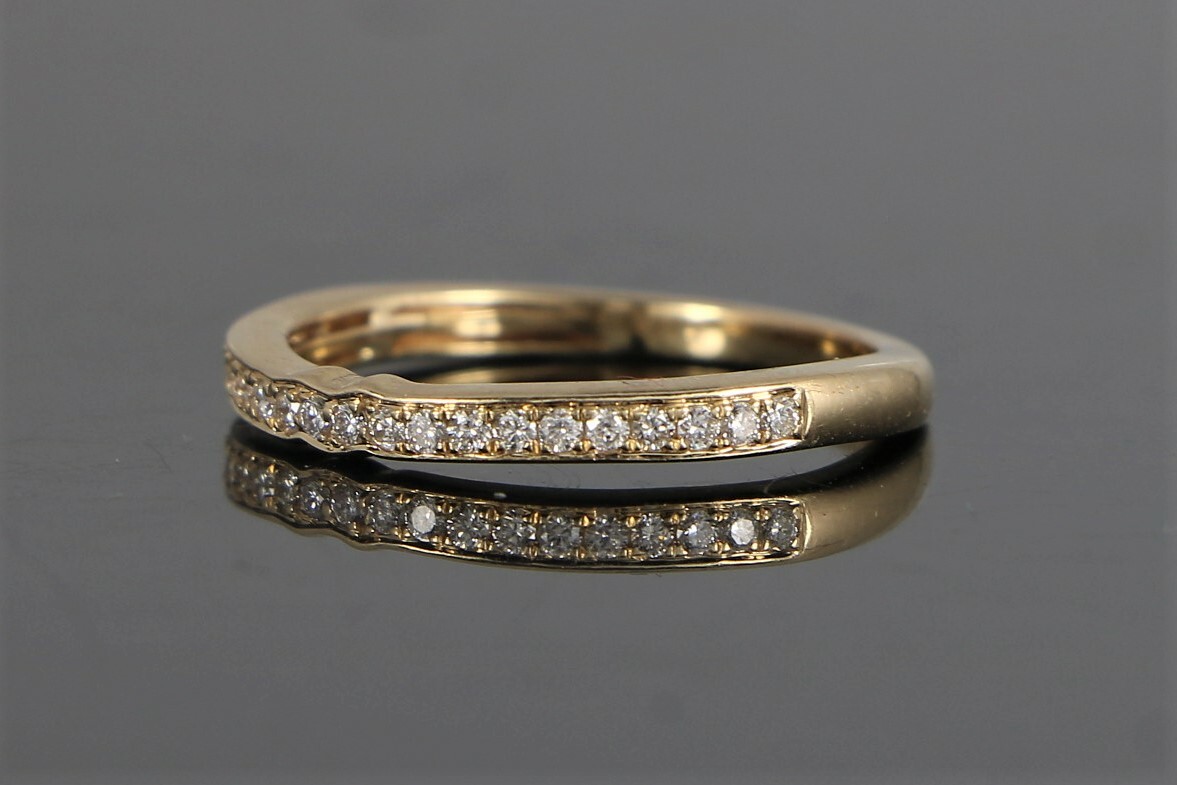 $1,275 EMA 14K Yellow Gold Round Diamond Contour Wedding Band ...