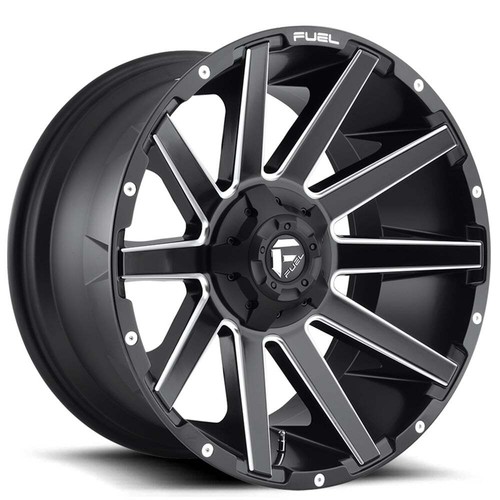 18 20 22" Fuel Wheels D616 Contra Matte Black Milled Off-Road Rims ...