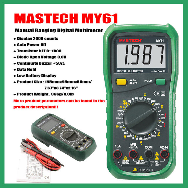 MASTECH MY60 MY61 MY62 MY63 MY64 MY65 MY68 Manual Ranging Digital Multimeter Kd | eBay