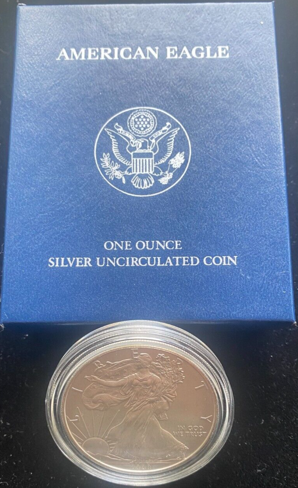 2008 W American Silver Eagle Dollar Burnished ASE Coin with Box and COA ...