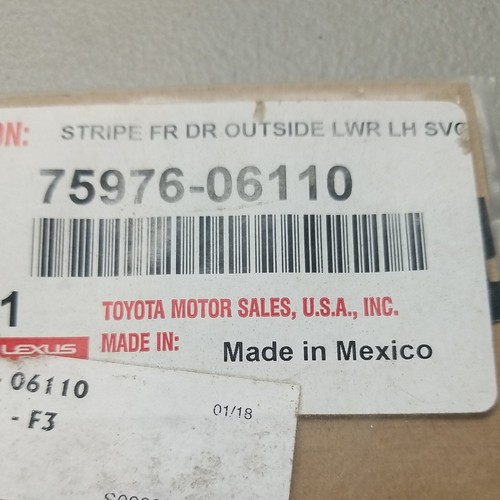 NEW OEM TOYOTA 2018-19 CAMRY LH FT BLACK OUT TAPE PART# 75976-06110 | eBay